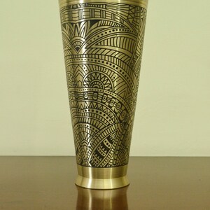 Brass Lassi /patiala Glass With Fine Hand Kalamkaari, Drinkware ...
