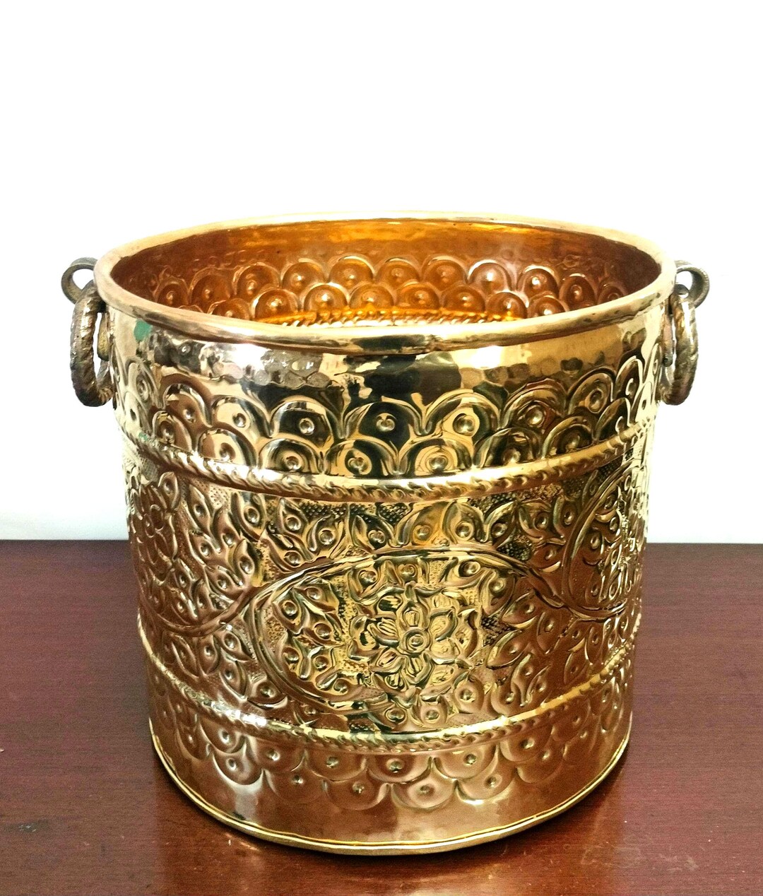 Brass Planter, Metal Planter || Embossed Design Plant Container/planter ...