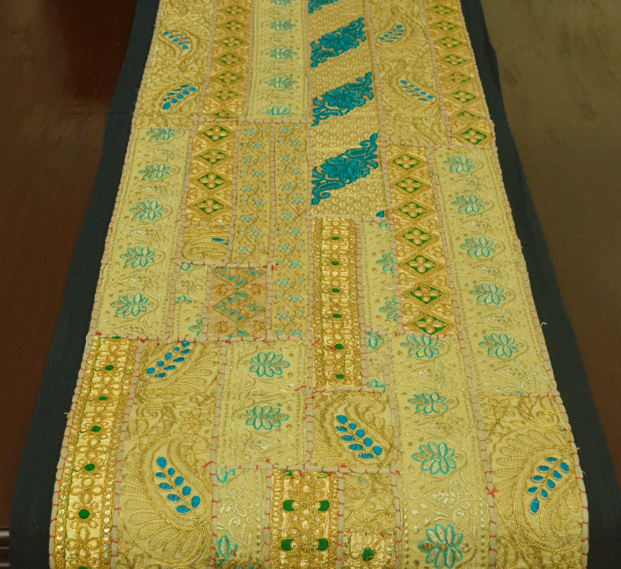 Rajasthani Handmade Patchwork Hand Embroidered Table Runner / | Etsy