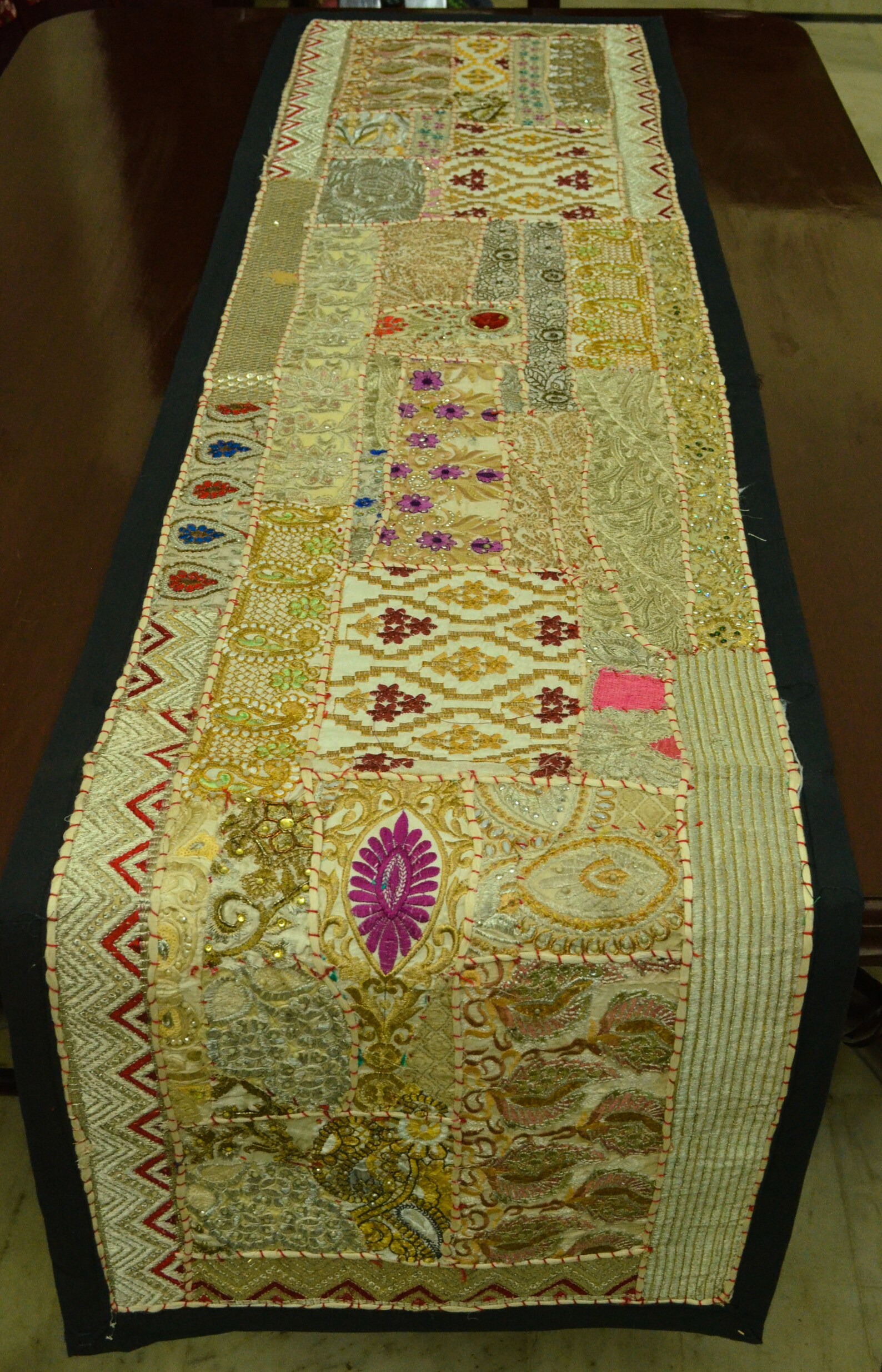 Rajasthani Handmade Patchwork Hand Embroidered Table Runner / - Etsy