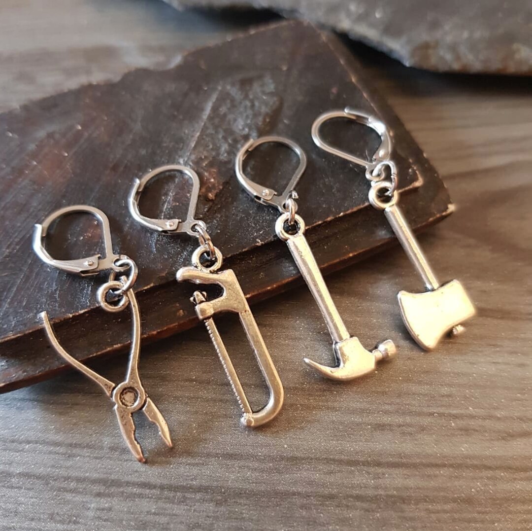 Tool Earring: Silver Tone Handyman Gift, Mechanic Accessory - Etsy