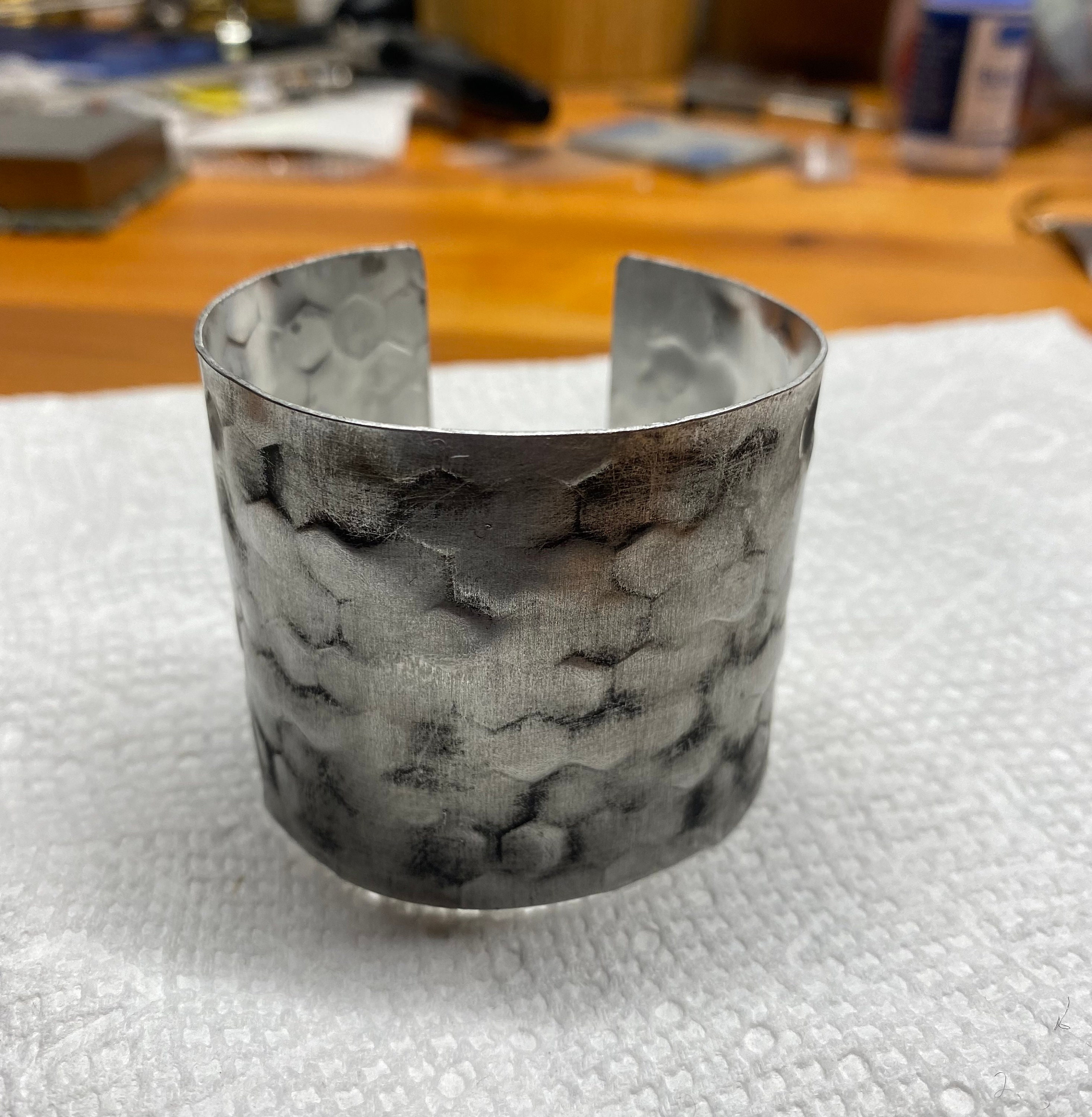 Honeycomb Texture Aluminum Cuff Rustic - Etsy