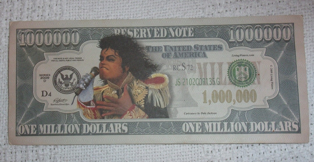 Michael Jackson Million Dollar Bill - Etsy
