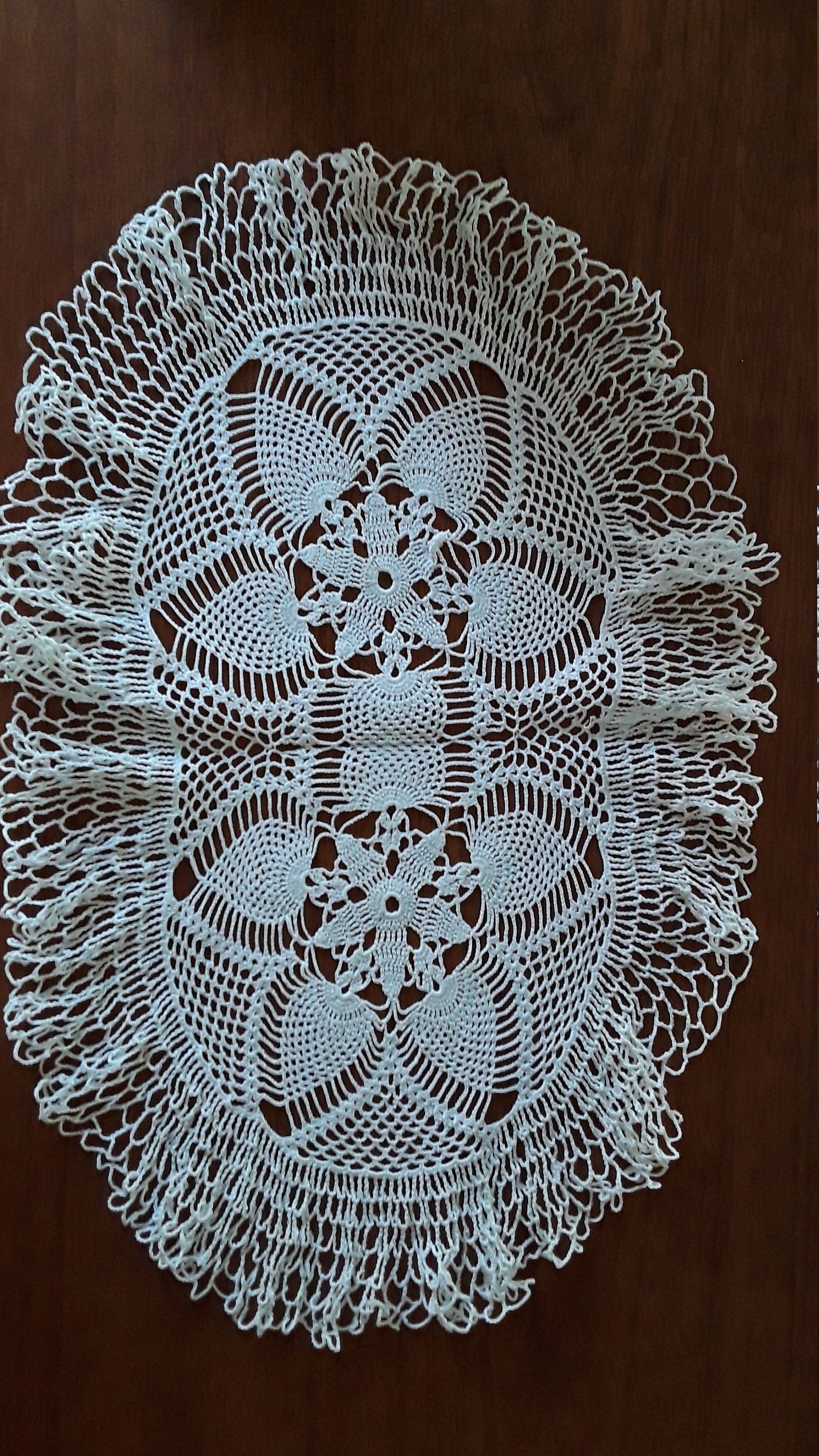 Doilies Oblong Crochet Off White Doily 17 x 11 Off White Hand Crochet ...