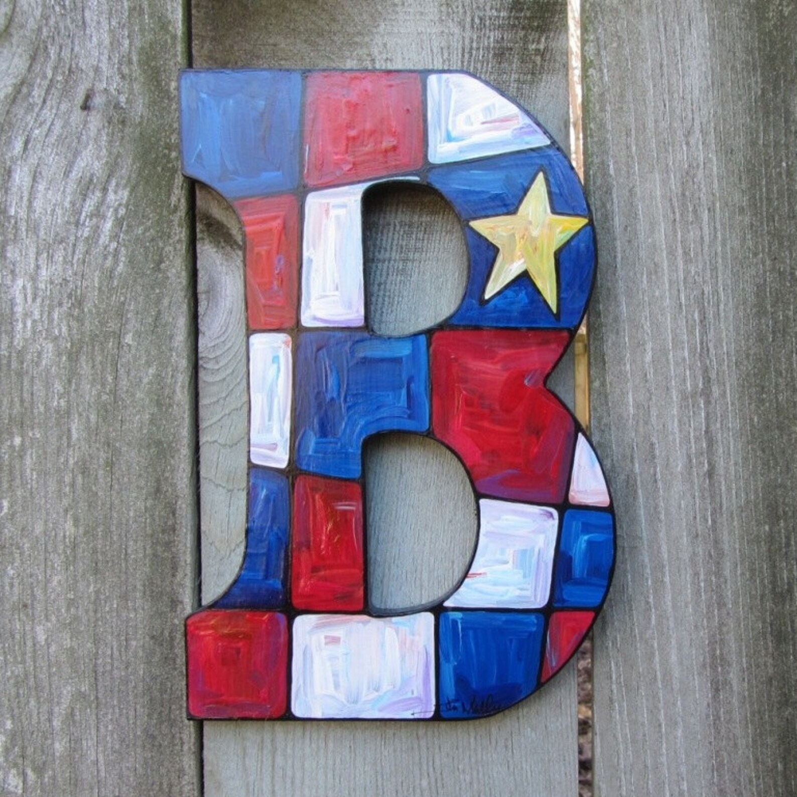 Hand Painted Wood Letter Custom - Etsy