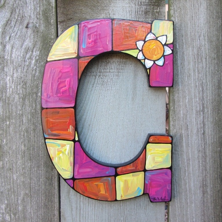 Hand Painted Wood Letter - Custom - Etsy