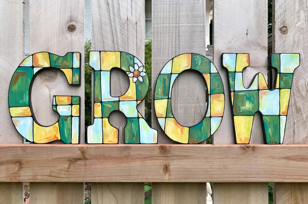GROW Hand-painted Letters - Etsy