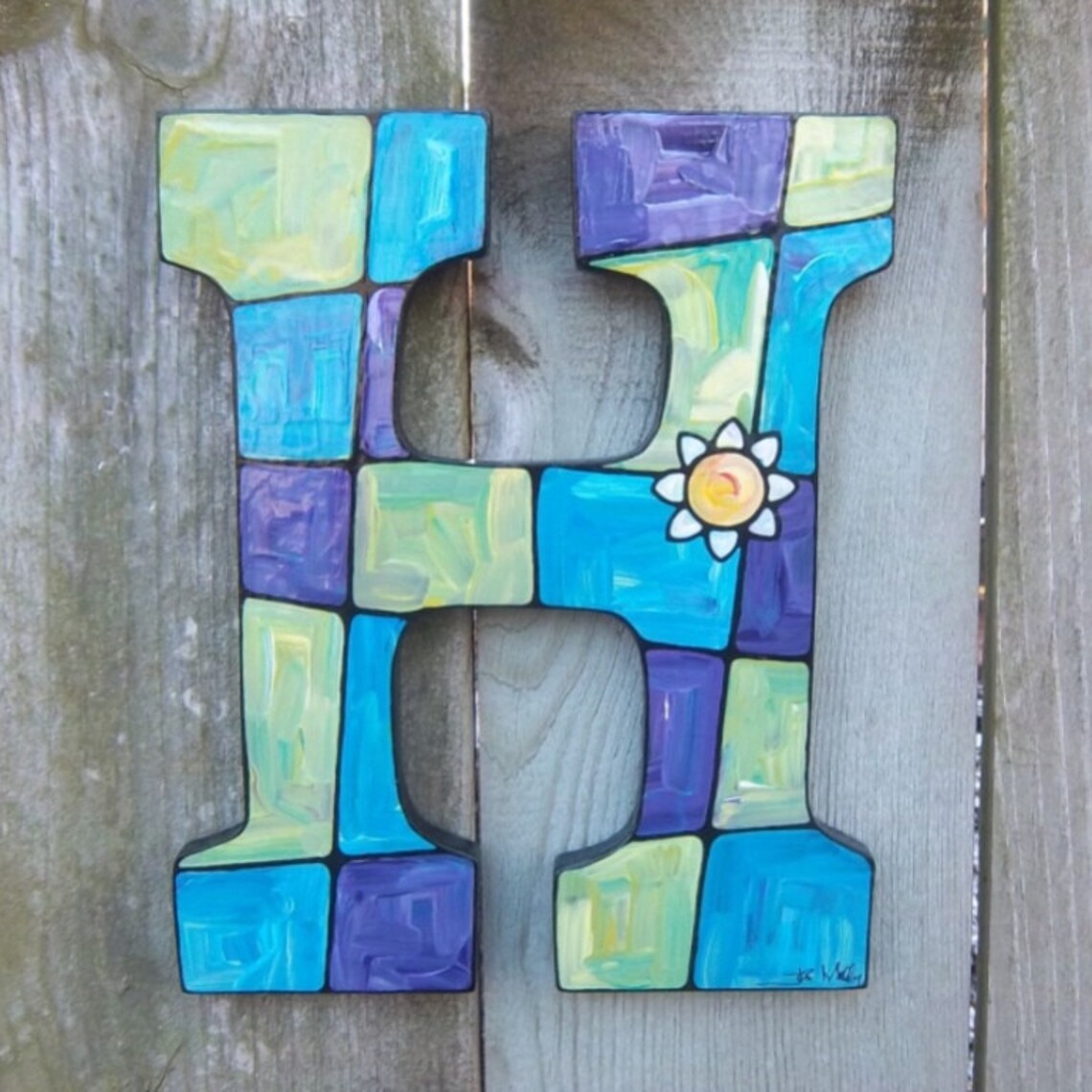 Hand Painted Wood Letter Custom - Etsy