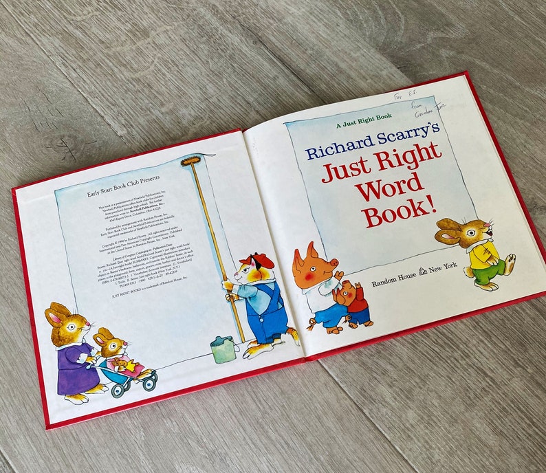 Vintage 1990 Richard Scarry’s Just Right Word Book Children's Book 1990 ...