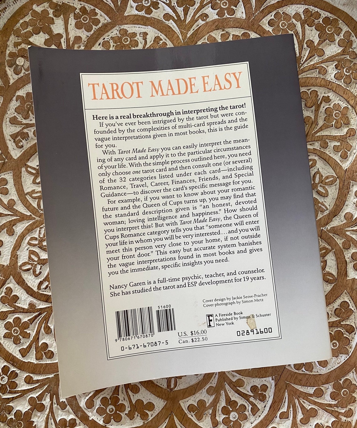 Vintage 1989 Tarot Made Easy Nancy Garen Good Fortune Guide Book Boho ...