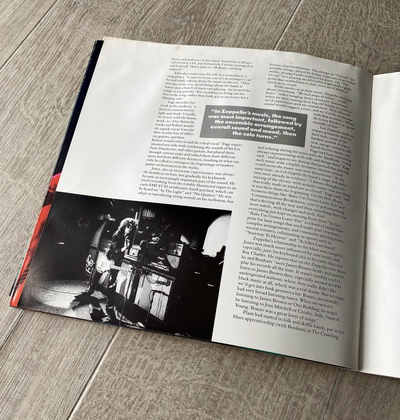 Vintage 1990 Led Zeppelin Light and Shade Music Picture History Poster ...