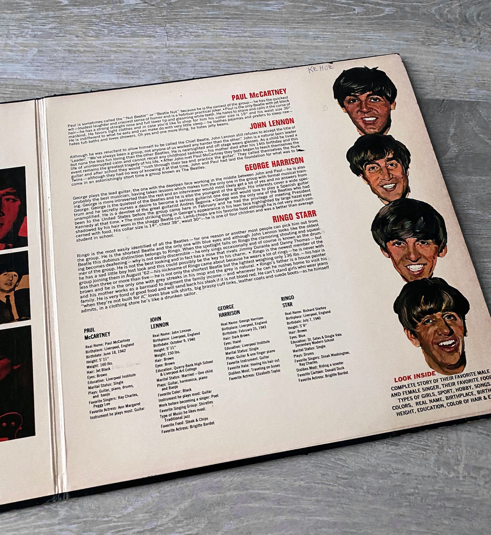 Vintage 1964 Songs Pictures and Stories of the Fabulous Beatles Mono ...