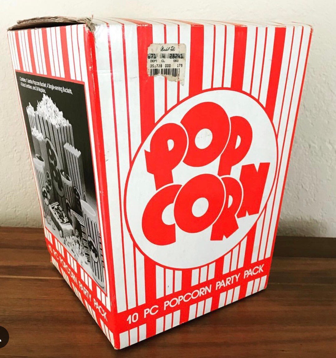 Vintage 1989 Marshall Fields 10 Piece Popcorn Party Pack - New in Box ...