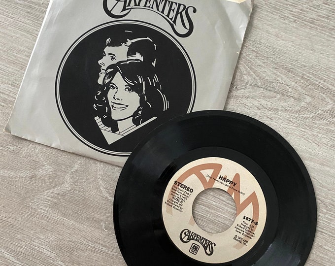 1975 the Carpenters Happy Only Yesterday 45 RPM Original Vinyl Album ...