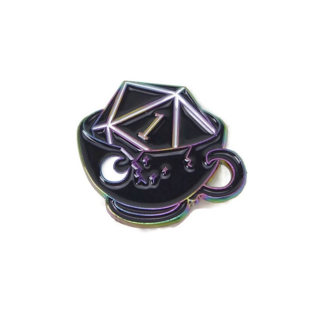 D20 Teacup Pin Critical Fail Gamer Pin Ttrpg Pin - Etsy