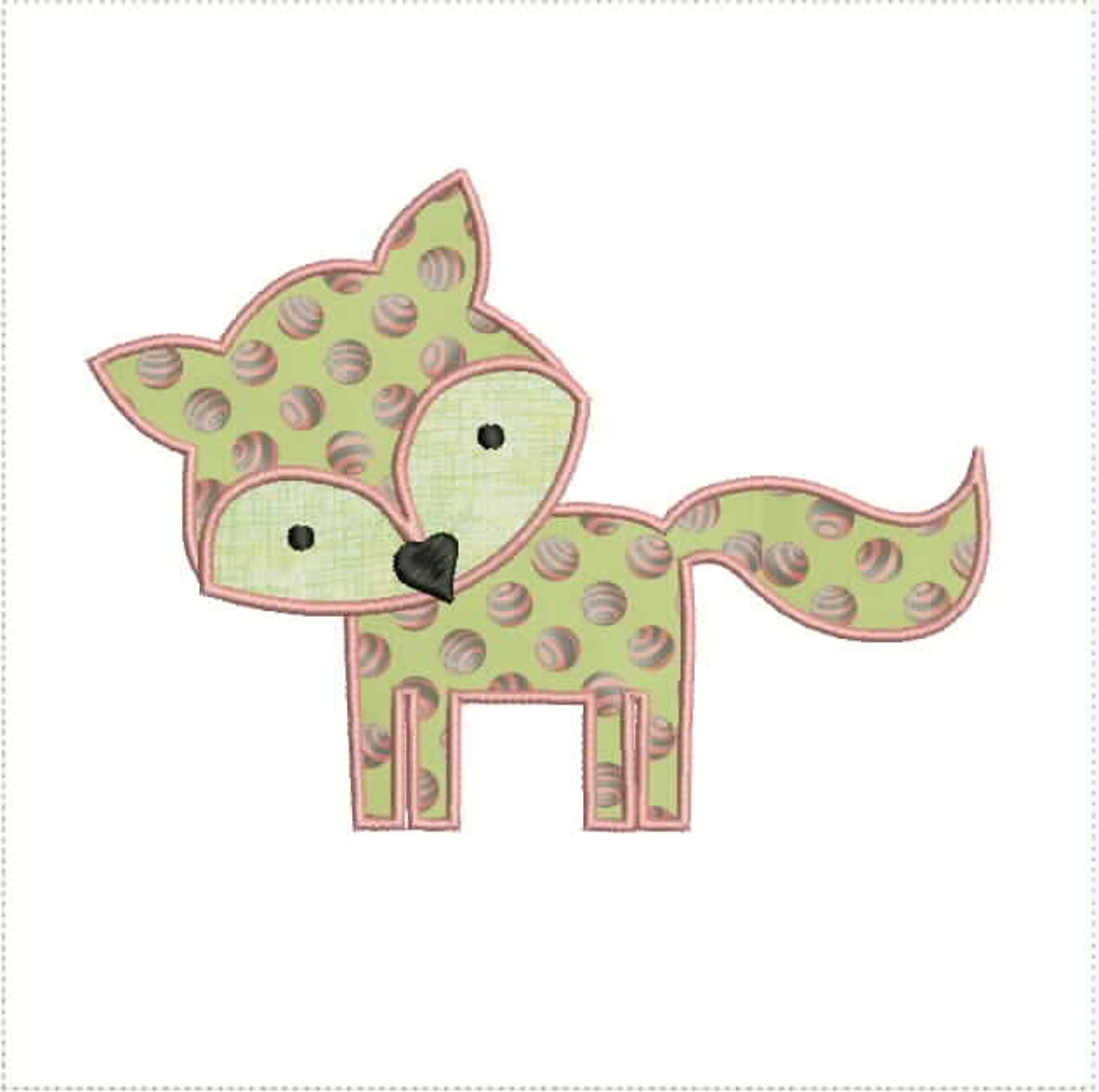 Cute Woodland Little Fox Applique Machine Embroidery Design 5x7 and ...