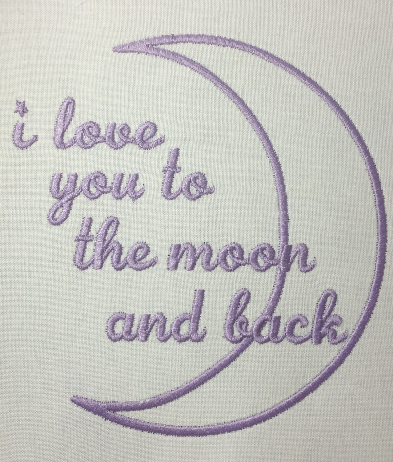 I Love You to the Moon and Back Applique Machine Embroidery Design 5x7 ...
