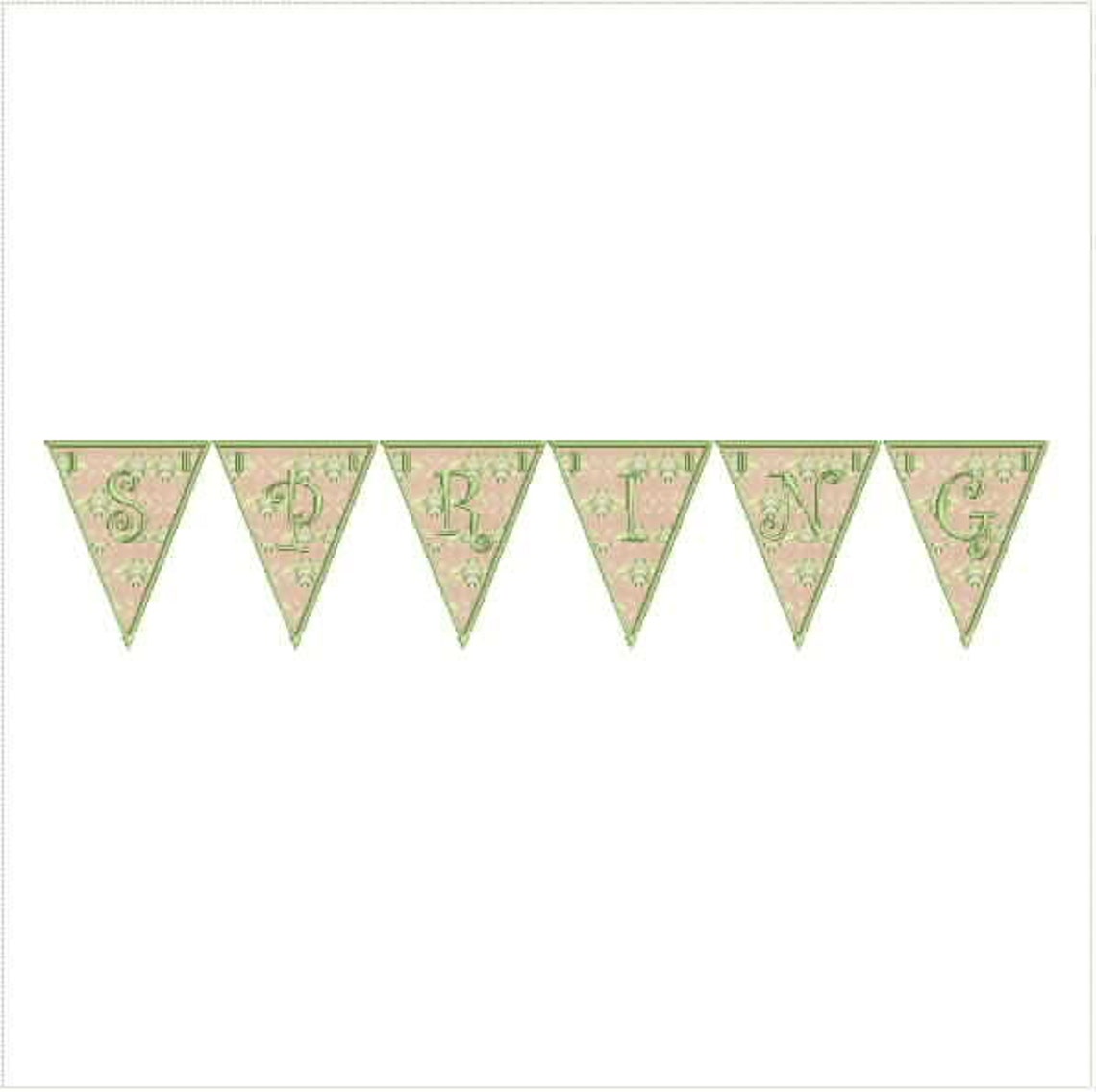 Spring Banner Pennant ITH in the Hoop Applique Machine Embroidery ...