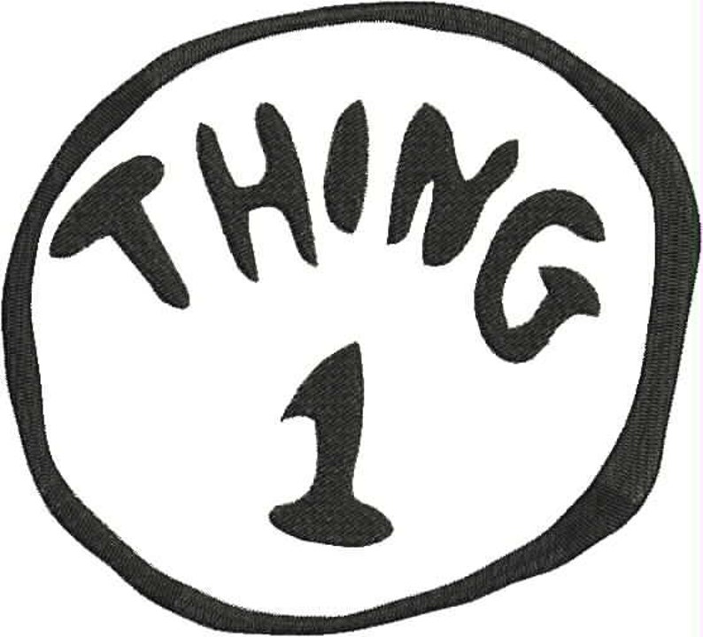 Dr Seuss Thing 1 Machine Embroidery Design 4x4 And 5x7 Etsy