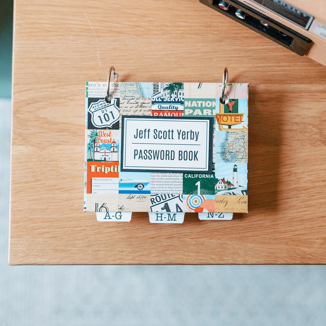 PASSWORD BOOK - Handcrafted Password Organizer - Personalized Hardback ...