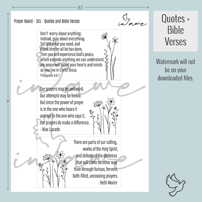 Wildflower Prayer Board Printable: DIY Creative Design (instant ...