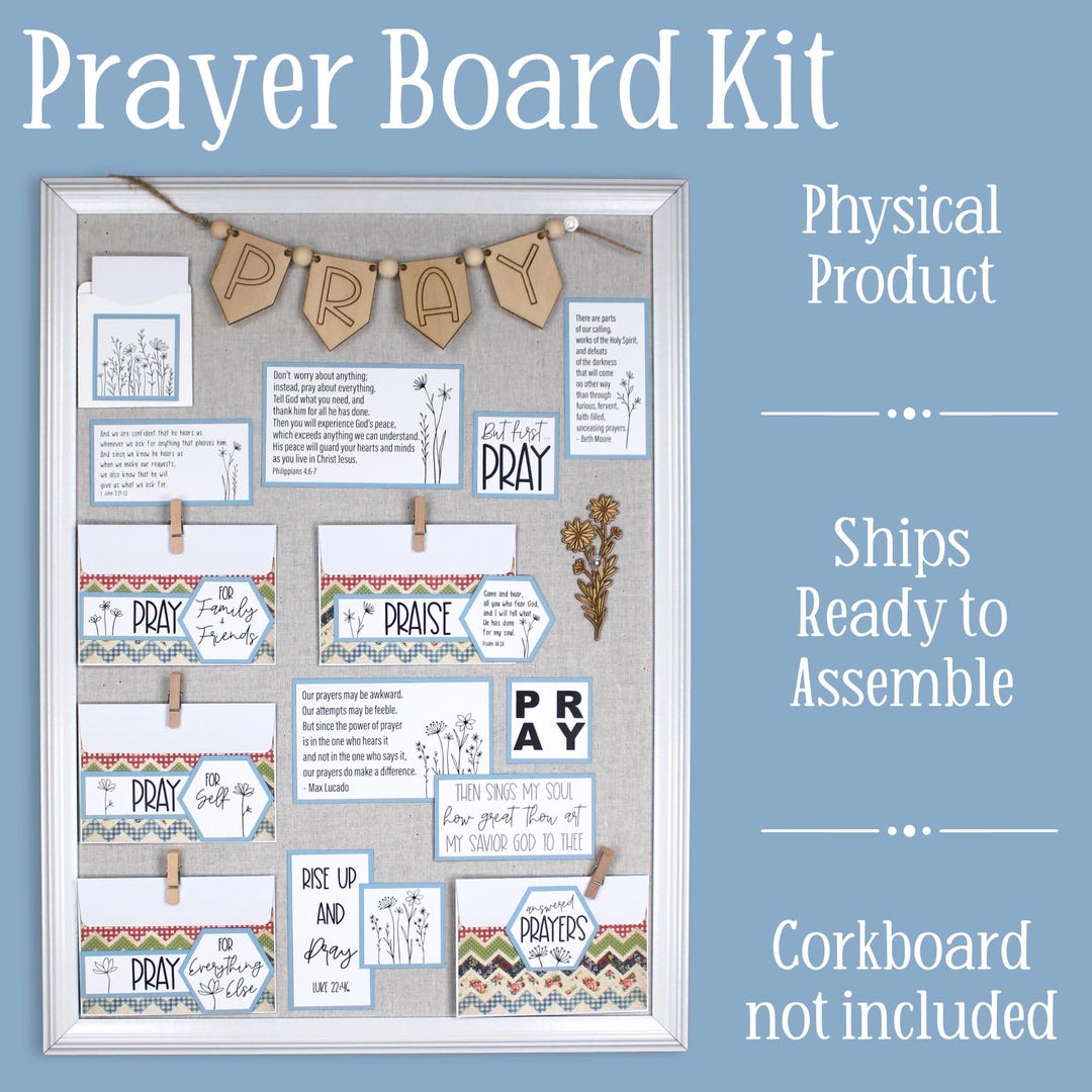 DIY Christian Prayer Board Kit: Scripture Cards, Envelopes & PRAY ...