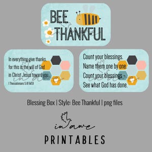 Count Your Blessings Gratitude Box - Bee Thankful Printable Craft Kit ...