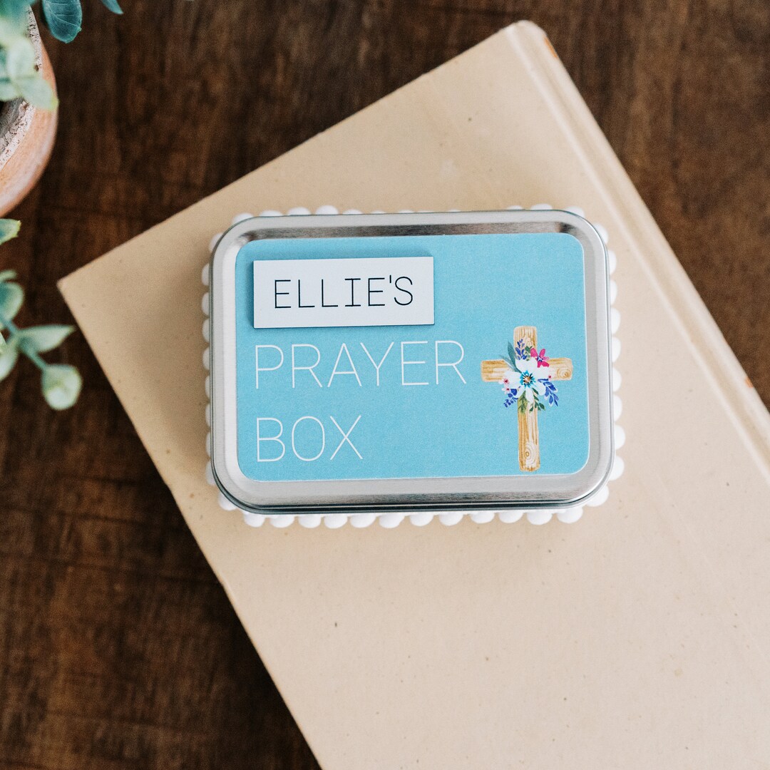 Personalized Christian PRAYER BOX - Handcrafted Tin and Laser-engraved ...