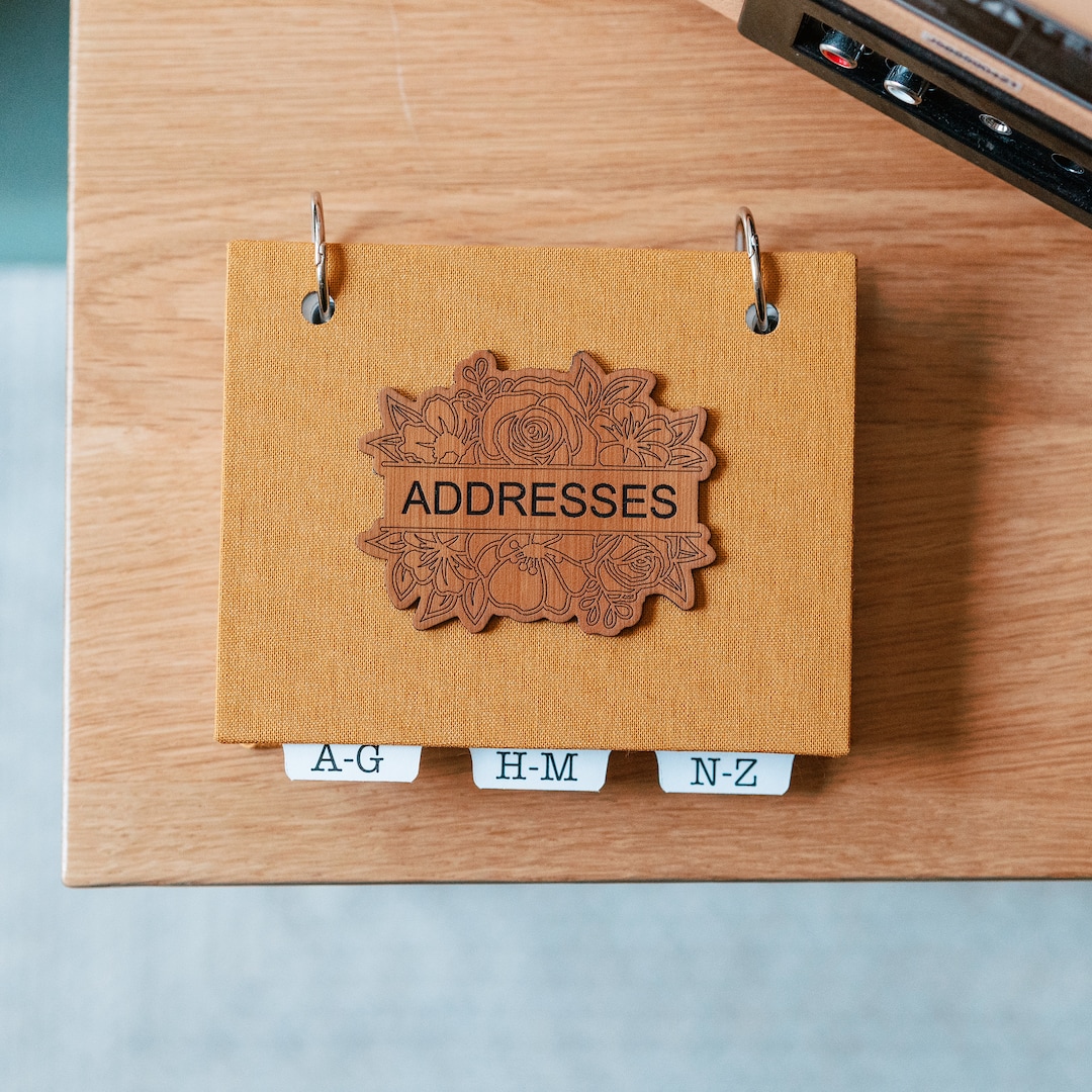 Customizable Address Book Binder - Handcrafted Linen Hardcover - 11 ...