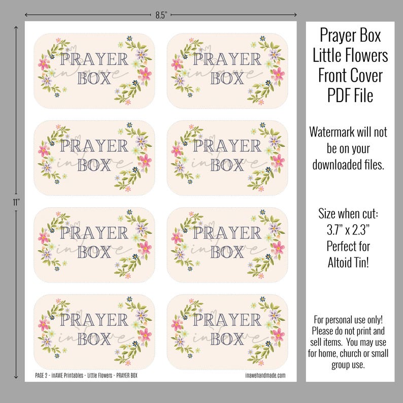 Prayer Box Printables | DIY Craft for Church Ladies | Ladies Day Craft ...