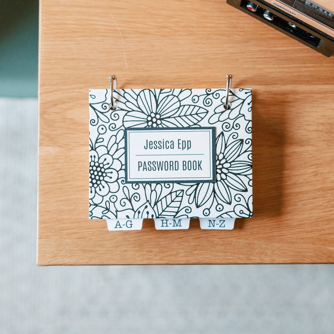 PASSWORD BOOK - Handcrafted Password Organizer Book With Personalized ...