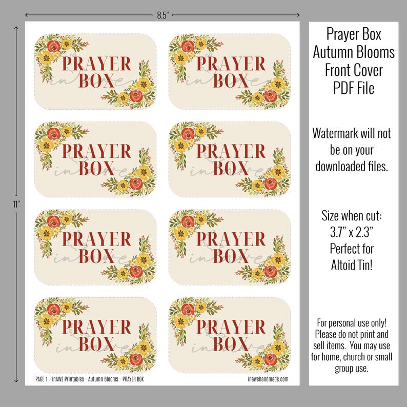 DIY Prayer Box Printables: Ladies Church Craft Activity (PDF Download ...