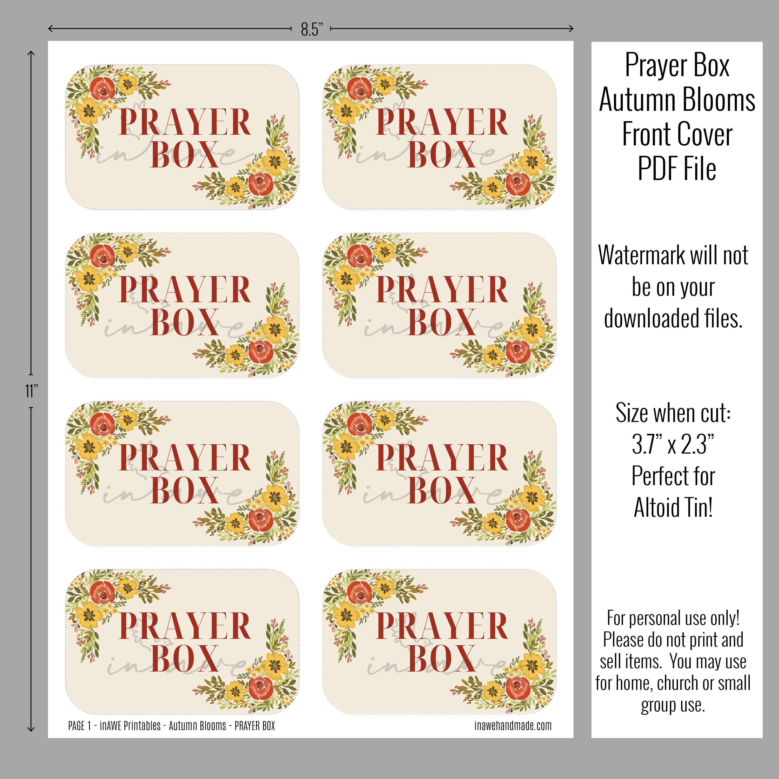 DIY Prayer Box Printables: Ladies Church Craft Activity (PDF Download ...
