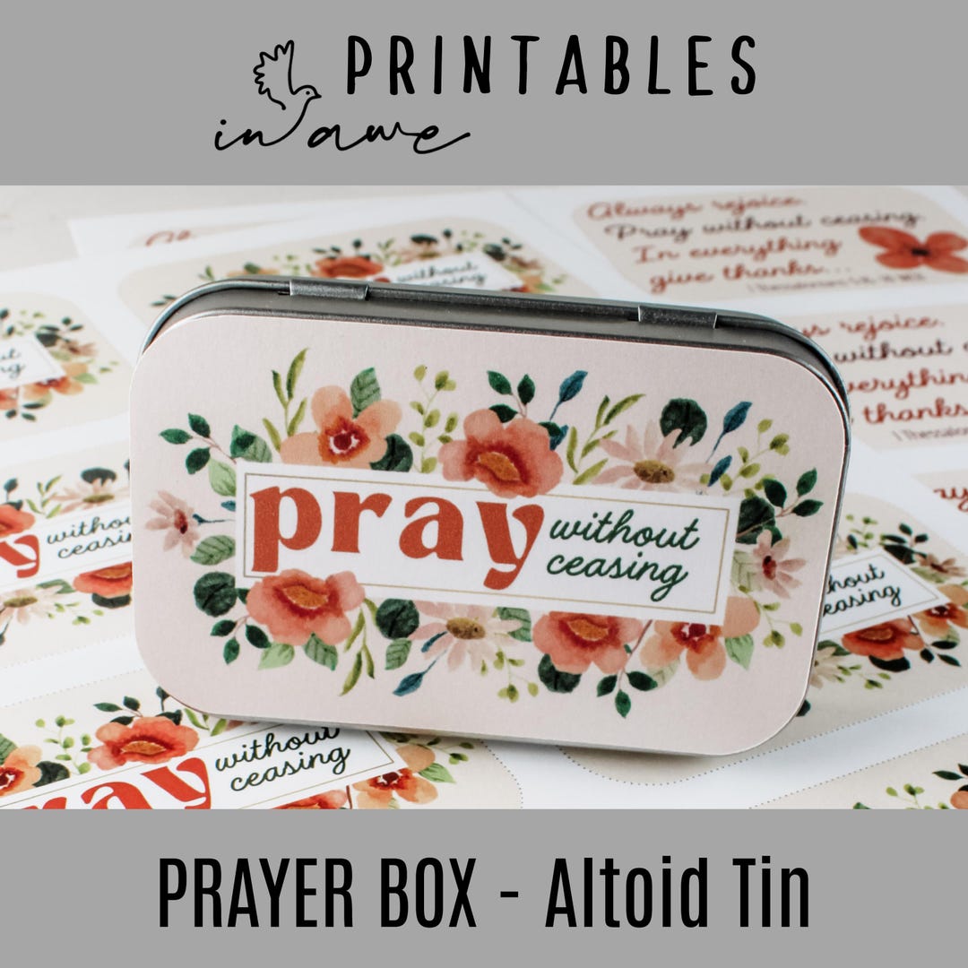 DIY Prayer Box Printable Craft Kit - Floral Design, Pray Without ...