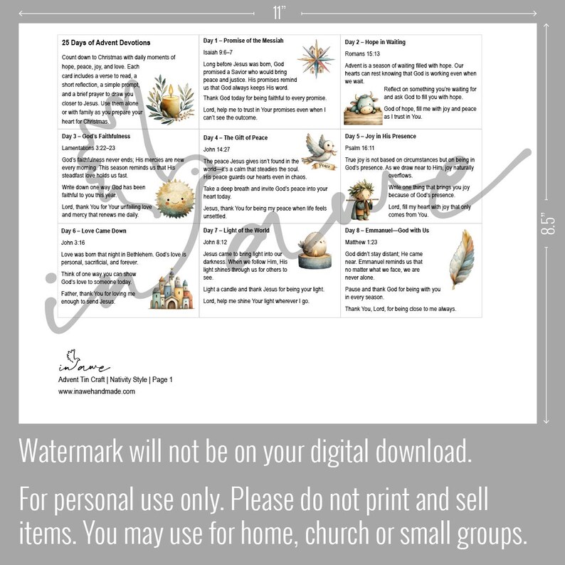 Advent Devotional Printable Activity - Etsy