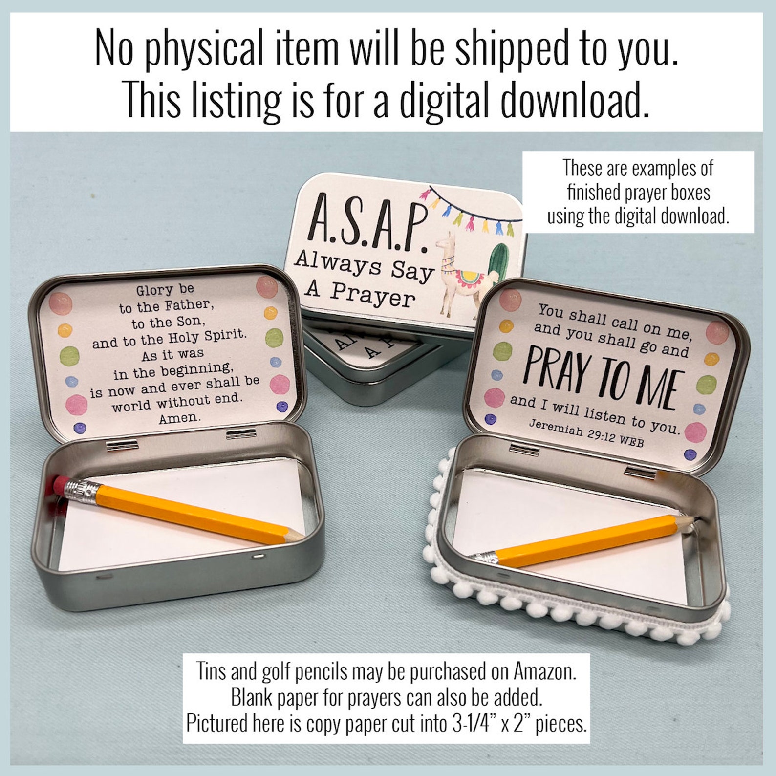 Prayer Box Printable Altoid Tin Diy Kids Craft Sunday - Etsy