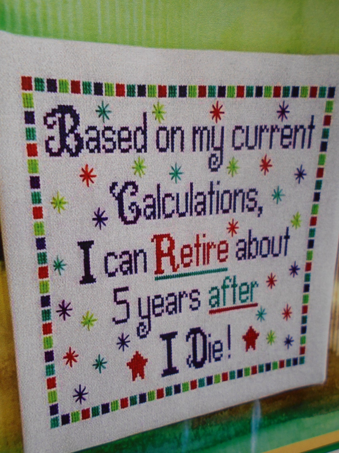 CLEARANCE Cross Stitch PATTERN retirement Pattern, Pickle Barrel ...