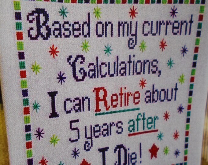 CLEARANCE ~ Cross Stitch PATTERN "retirement" Pattern, Pickle Barrel ...