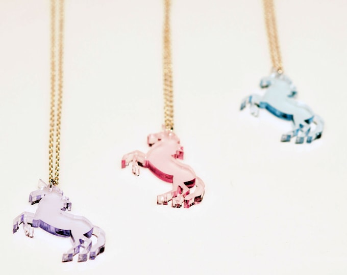 Unicorn Pastel Long Chain Necklace - Etsy UK