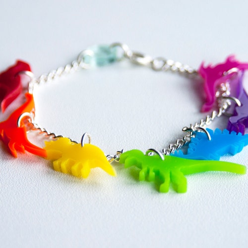 Dinosaur Bracelet. Paleontology Charm Bracelet. Dinosaur Lover - Etsy
