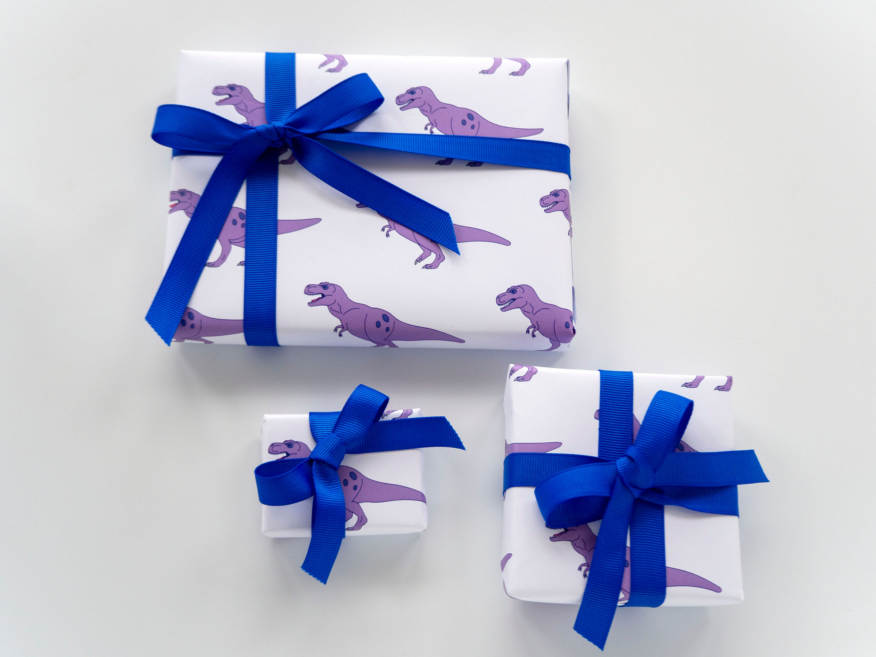 T-rex Dinosaur Wrapping Paper With Tags - Etsy
