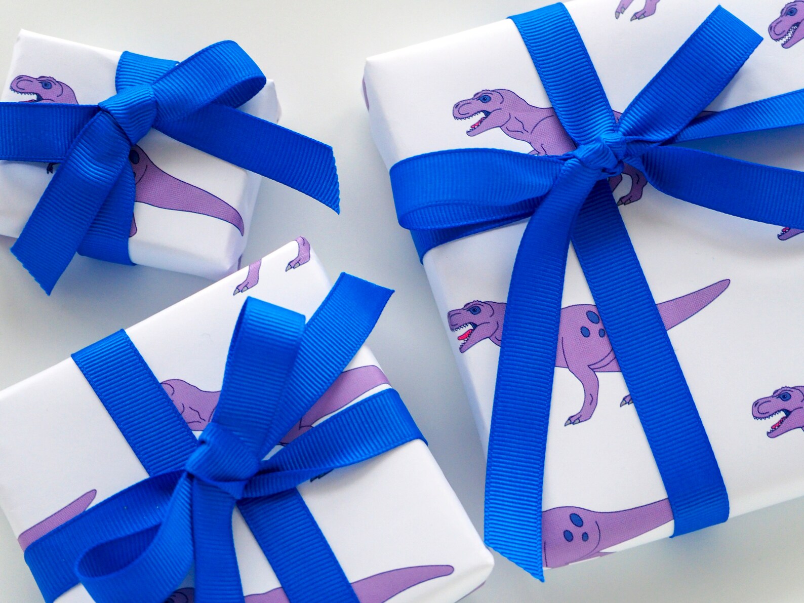 T-rex Dinosaur Wrapping Paper With Tags - Etsy