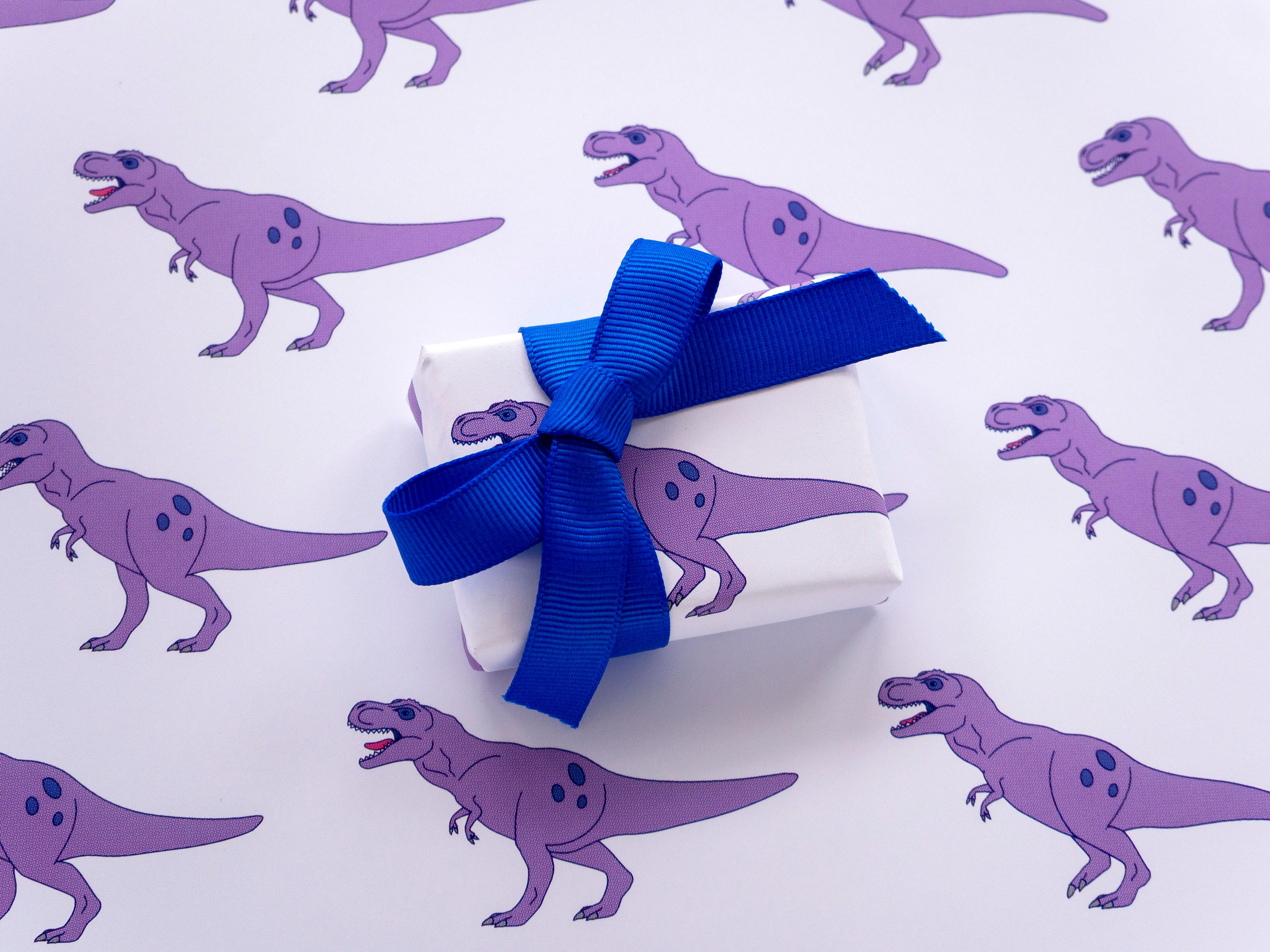 T-rex Dinosaur Wrapping Paper With Tags | Etsy
