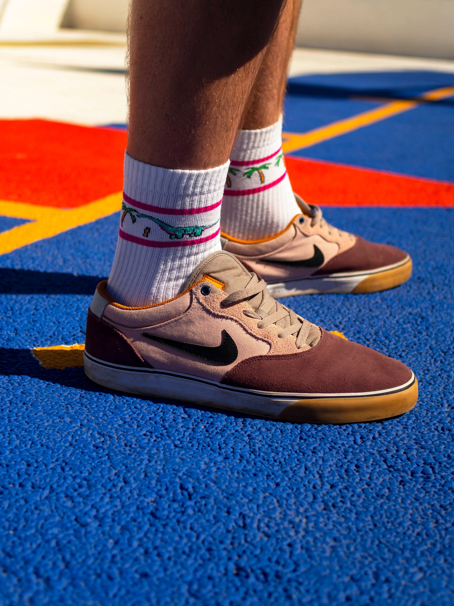 Diplo Sport Socks - Palm Trees and Pink Stripes - Etsy