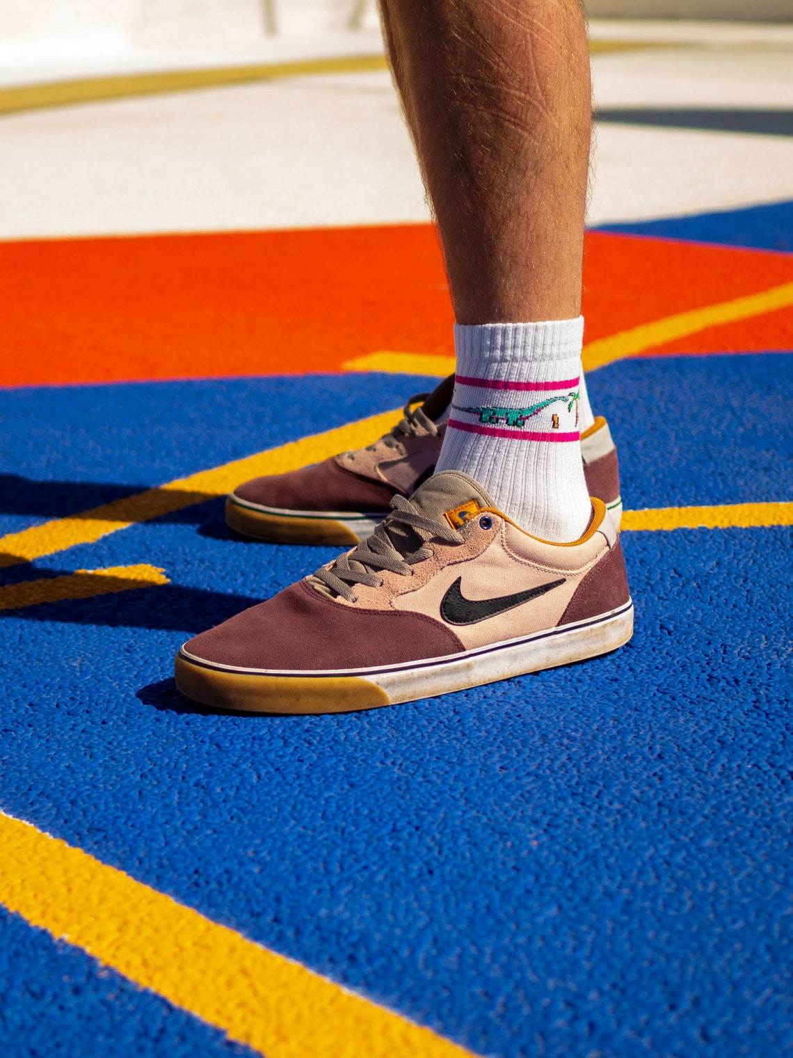 Diplo Sport Socks - Palm Trees and Pink Stripes - Etsy