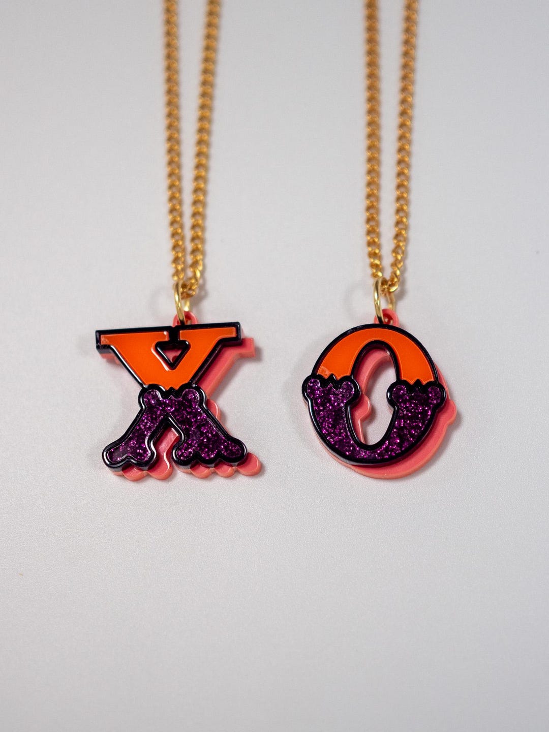 Hugs and Kisses, O X O, Circus Letter Necklace, Gold Plated Chain With ...