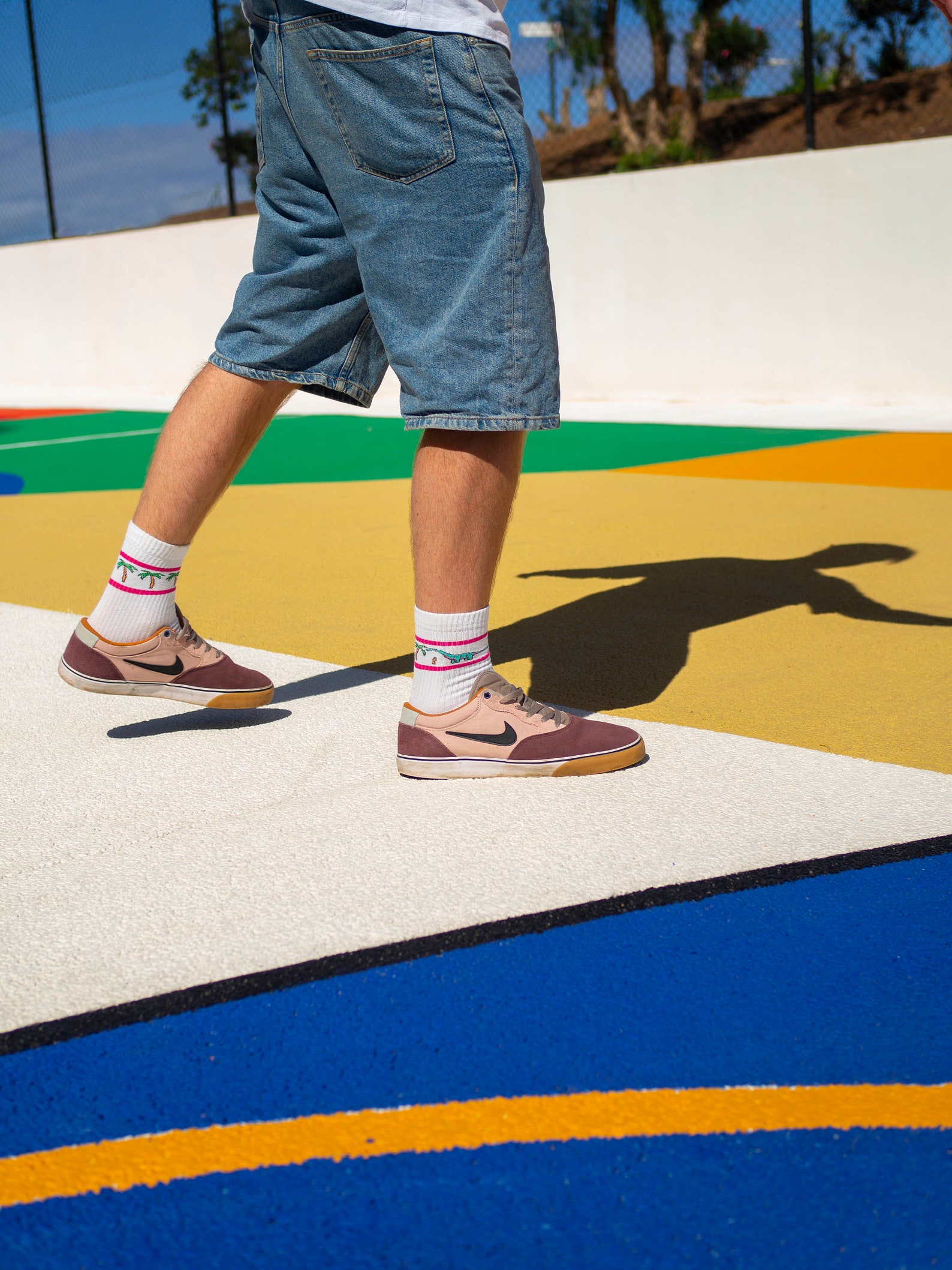 Diplo Sport Socks - Palm Trees and Pink Stripes - Etsy