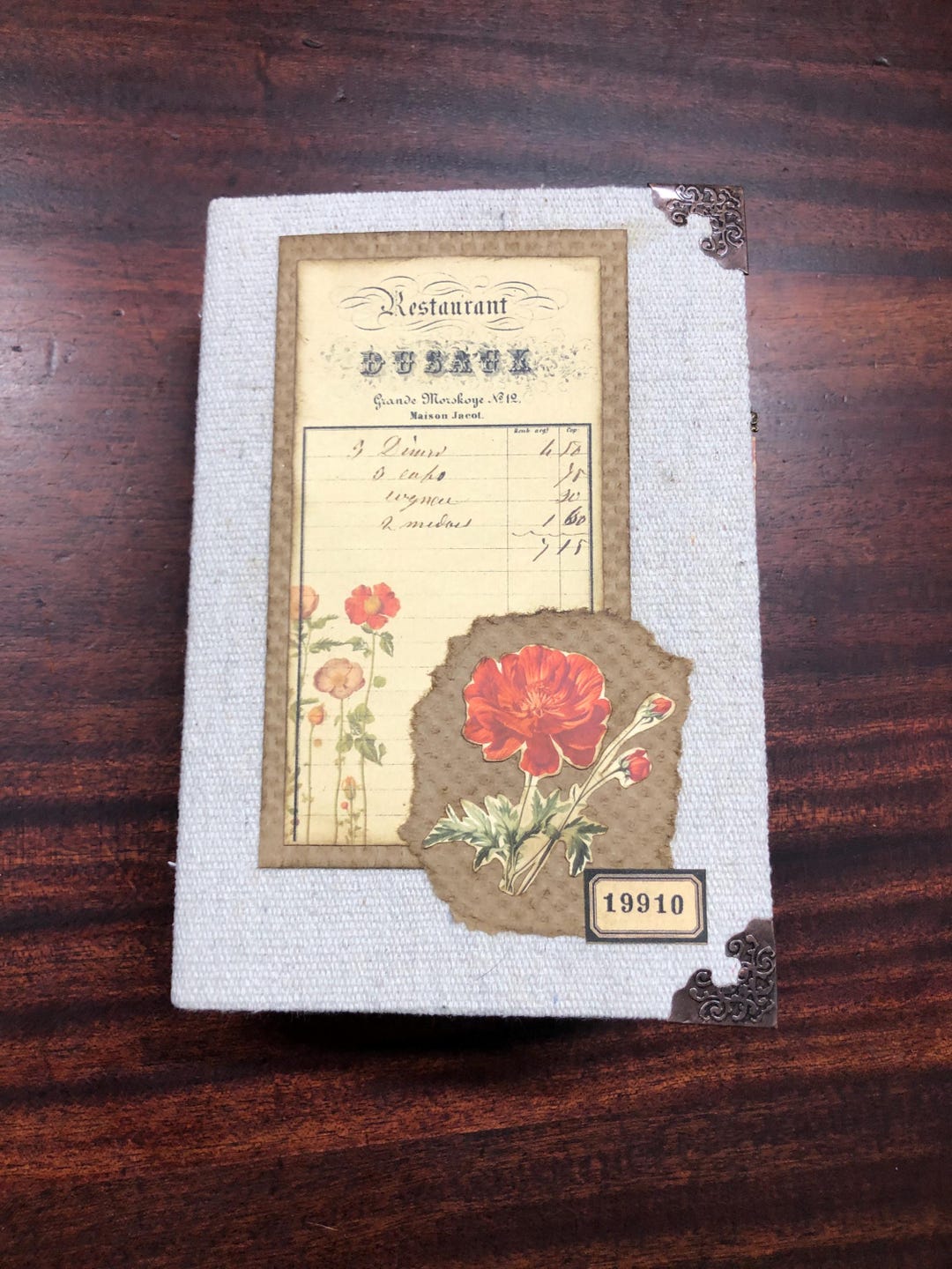 HANDCRAFTED JUNK JOURNAL - Red Poppies / Flowers - Vintage Style - Etsy