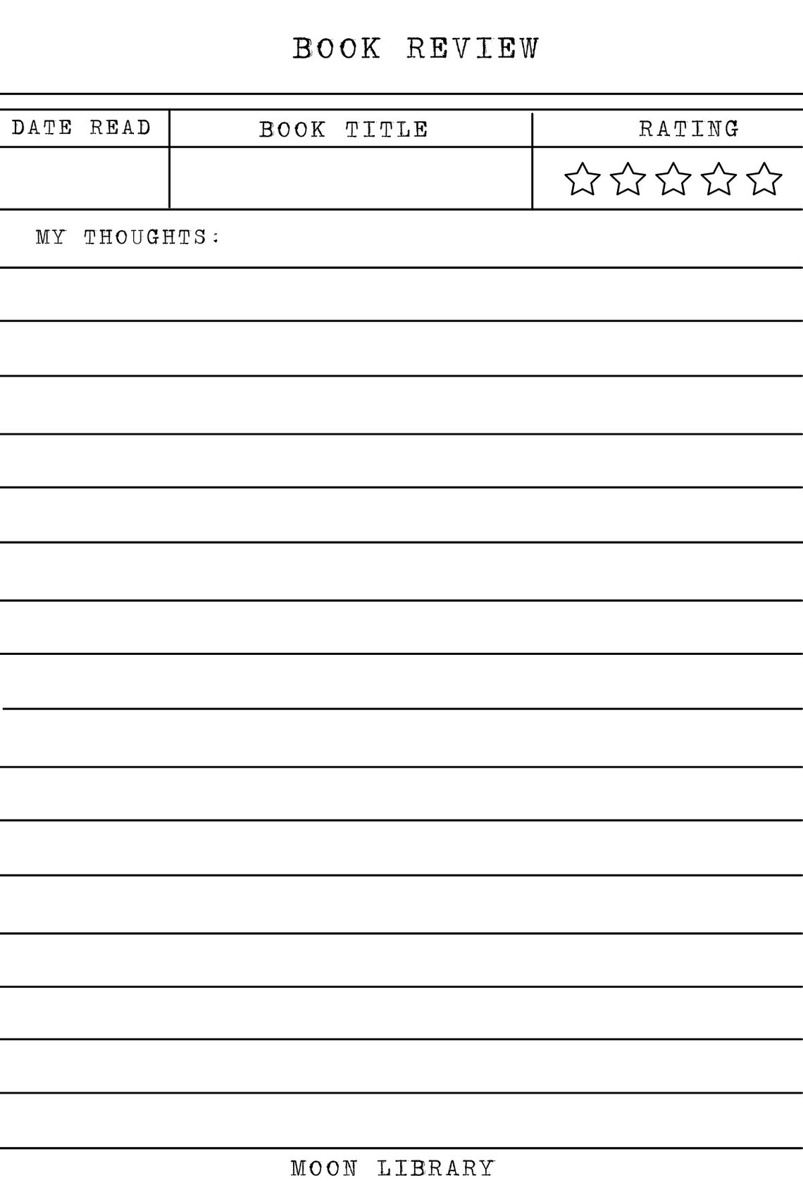 Book Review Cards - Etsy