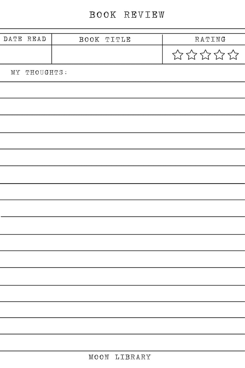 Book Review Cards - Etsy